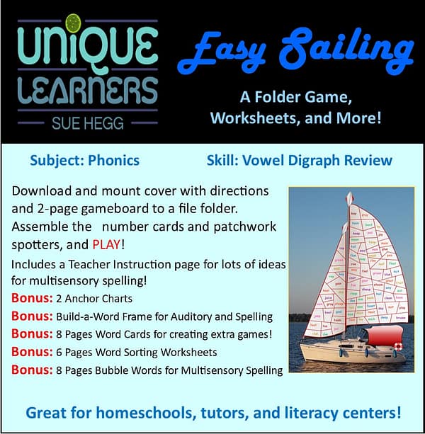 Easy Sailing – Phonics Vowel Digraph Review