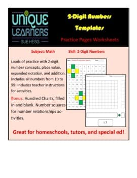 Two-Digit Numbers Place Value Worksheets